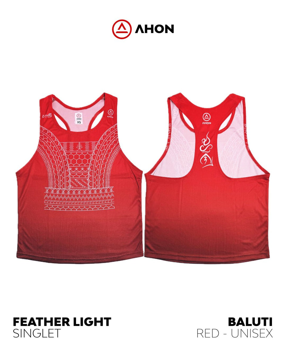 Feather Light Baluti Singlet — Red – Ahon.ph